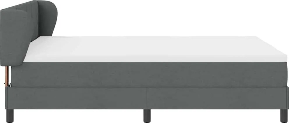 Postel s boxspringem s čelo Tmavě šedá 160 x 200 cm textil 3340095