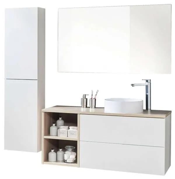 Mereo, Aira, koupelnová skříňka 40 cm, spodní, bílá, dub, CN715S