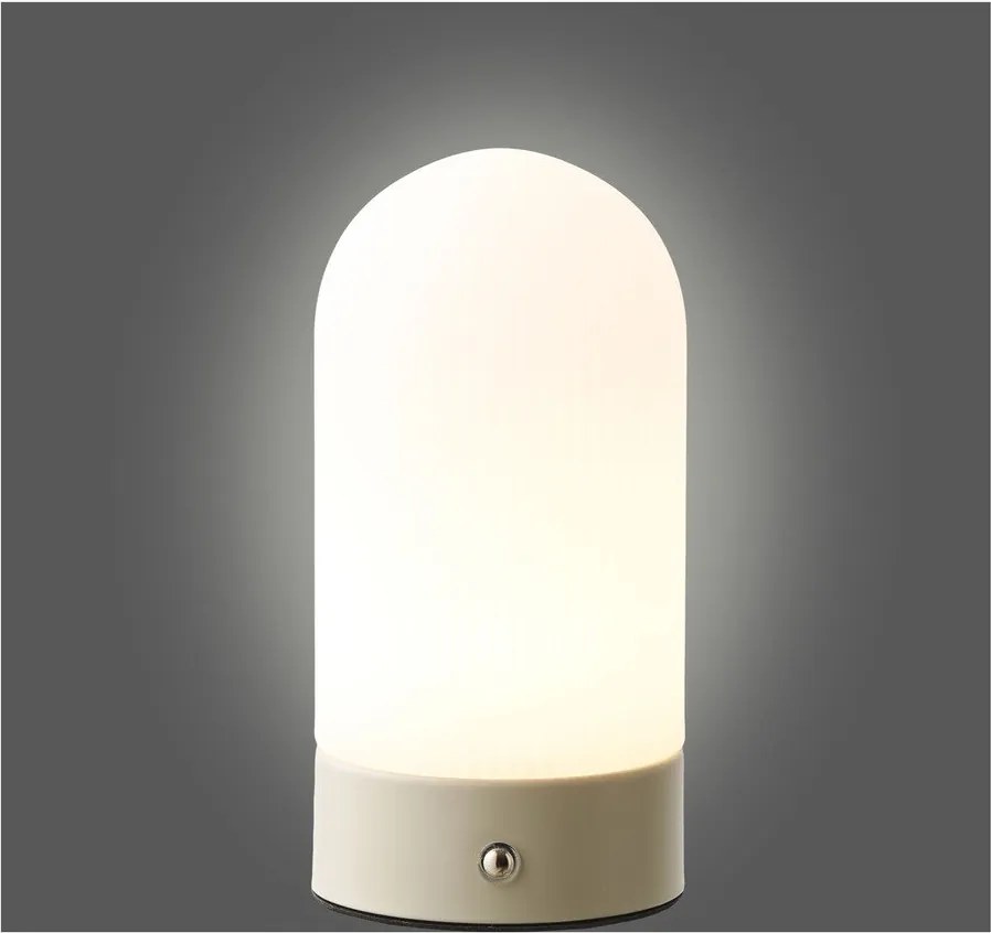 Bílá/taupe kovová stolní lampa s plastovým stínidlem (výška 18 cm) Ashford – House Nordic