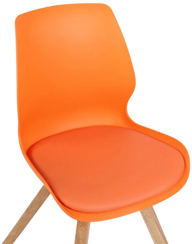 Jídelní židle Carnforth - 2 ks - umělá hmota | oranžové