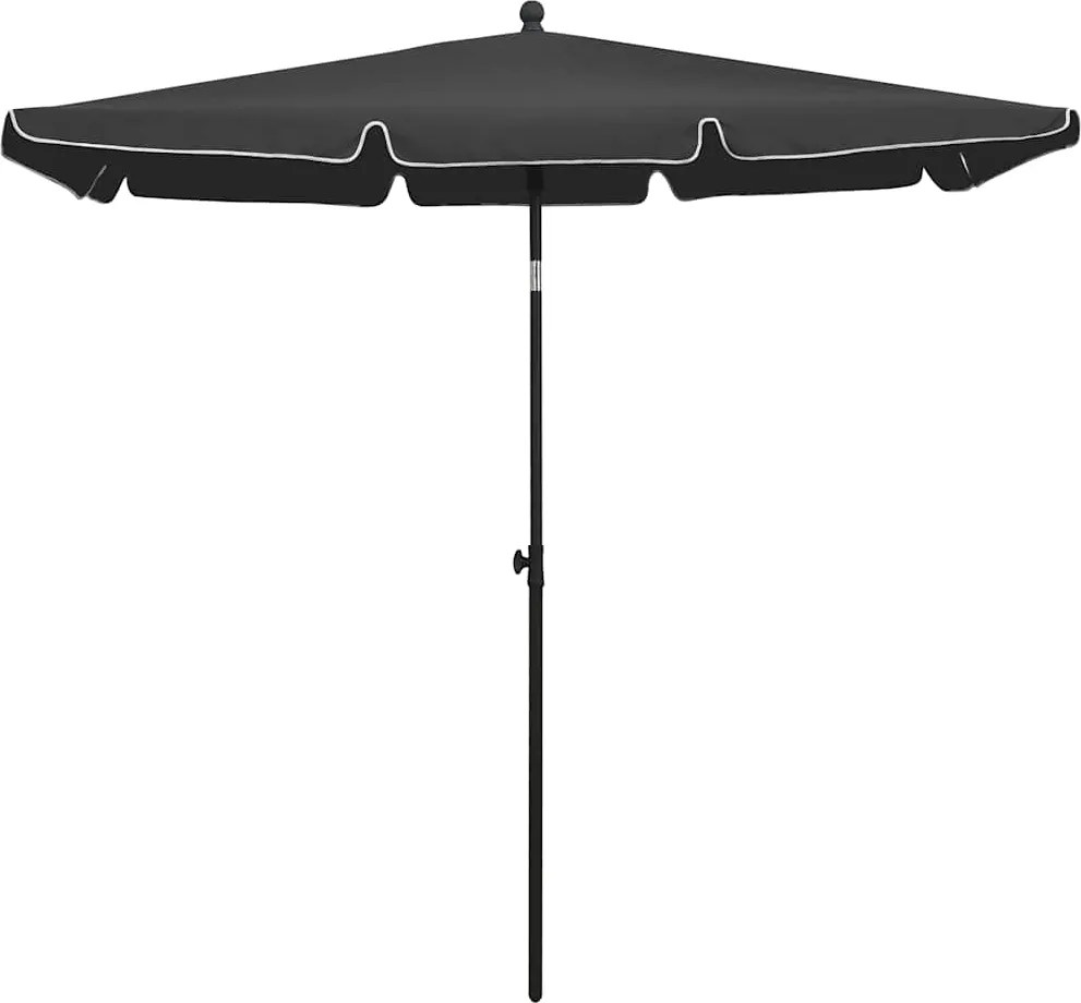 Zahradní slunečník s tyčí 240 x 140 cm antracitový 315545