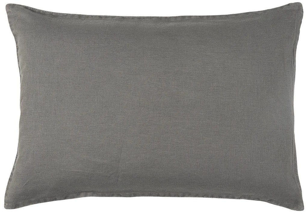 IB LAURSEN Lněný povlak na polštář Thunder Grey 40x60cm, šedá barva, textil