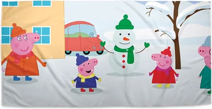 Sablio Ručník Prasátko Pepina Zima - 70x140 cm