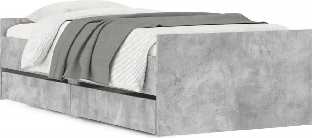 Rám postele se zásuvkami betonově šedý 75 x 190 cm Small Single 3207388