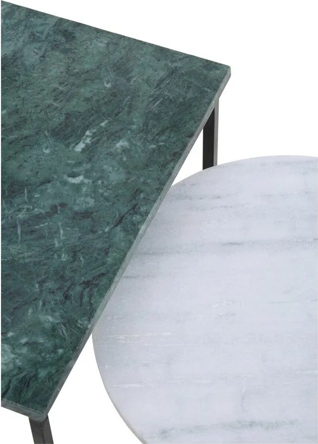 Odkládací stolky v sadě 3 ks s mramorovou deskou 40x40 cm Mandoli – Premier Housewares