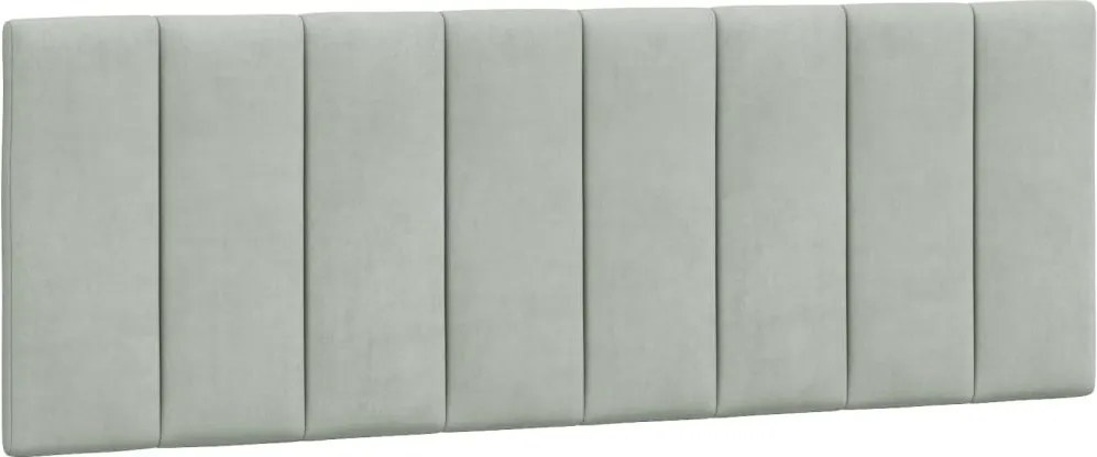 Postel s matrací Hanko světle šedá 140 x 200 cm samet 3208598