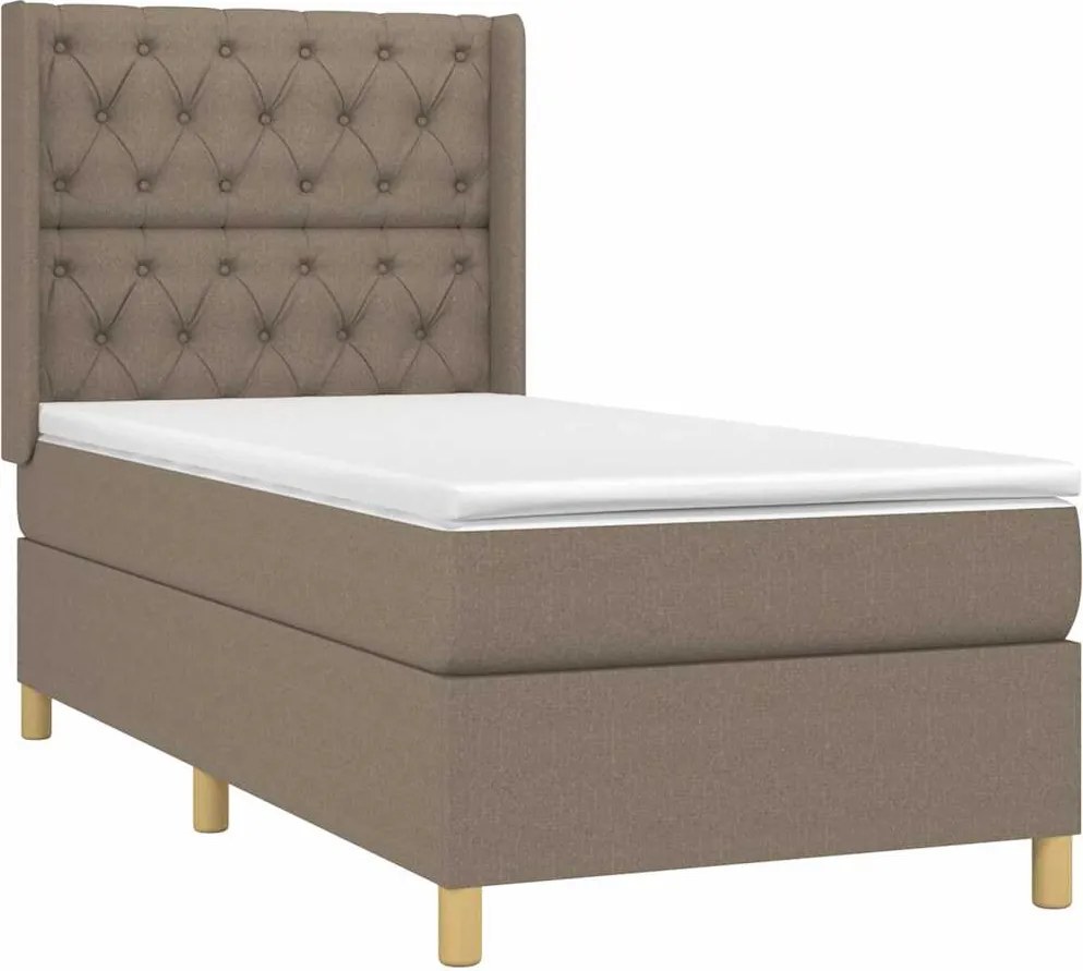 Box spring postel s matrací taupe 80x200 cm textil 3132189