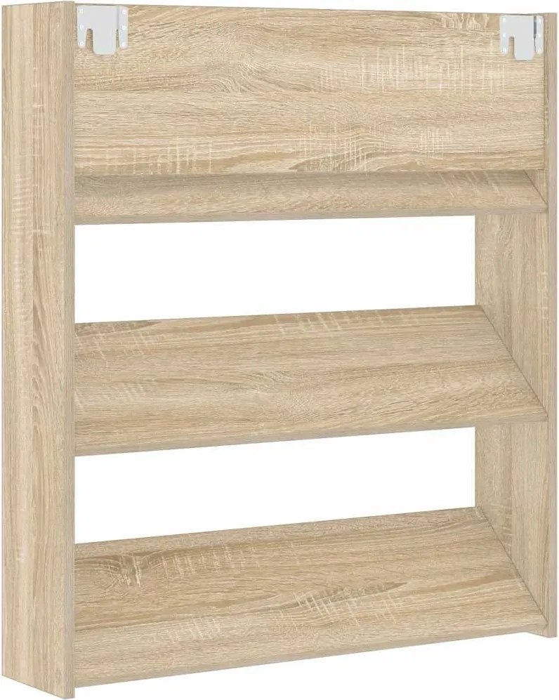 botník, závěsný, 3 patra, kompozitní dřevo, 90x80x18 cm, dub sonoma, Dekorino BB20260033