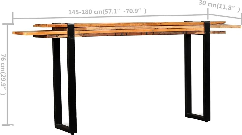 vidaXL Odkládací stolek, délkově nastavitelný, recyklované dřevo [244594]