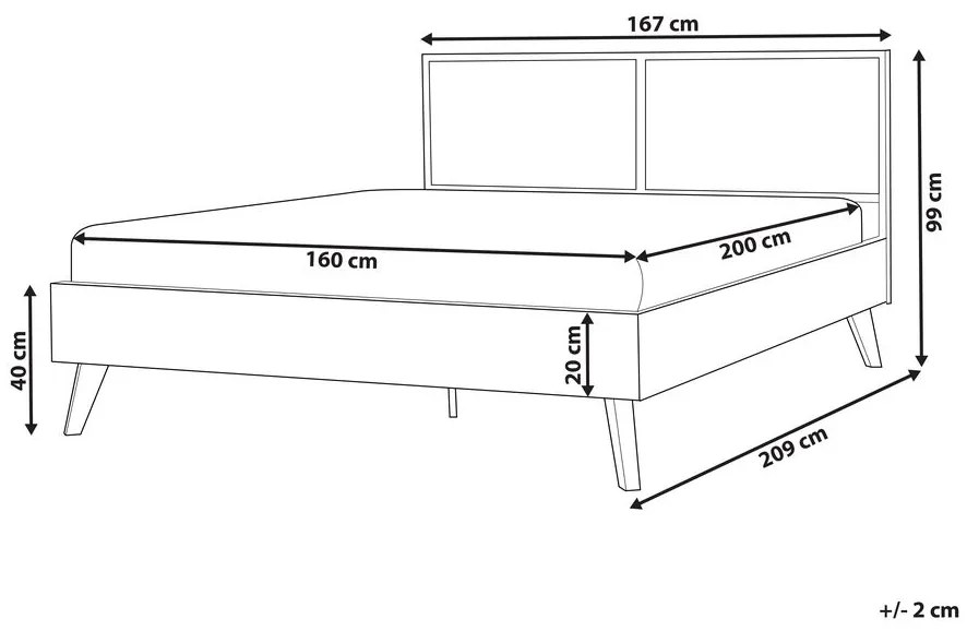 Ratanová postel 160 x 200 cm světlé dřevo MONPAZIER Beliani