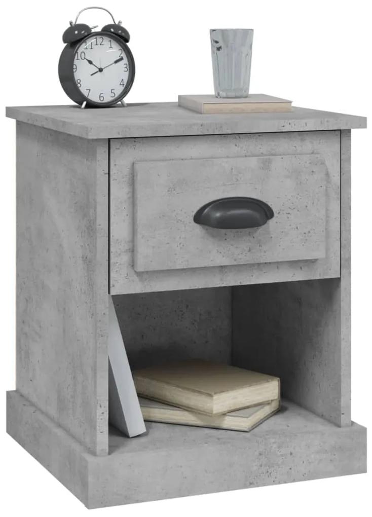 Noční stolek betonově šedý 39 x 39 x 47,5 cm kompozitní dřevo - Default Title