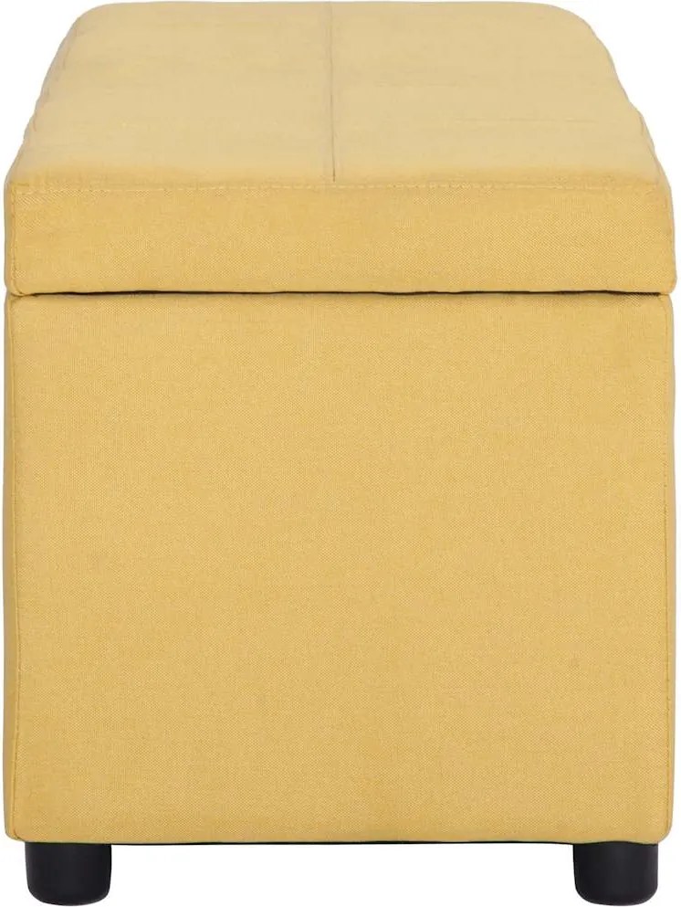 Lavice s úložným prostorem 116 cm žlutá polyester 281324