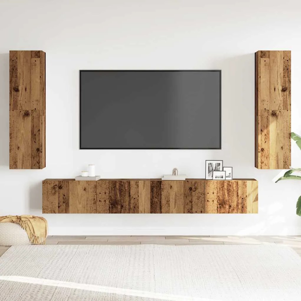Nástěnné TV skříňky 4 ks starého dřeva kompozitní dřevo 3328973