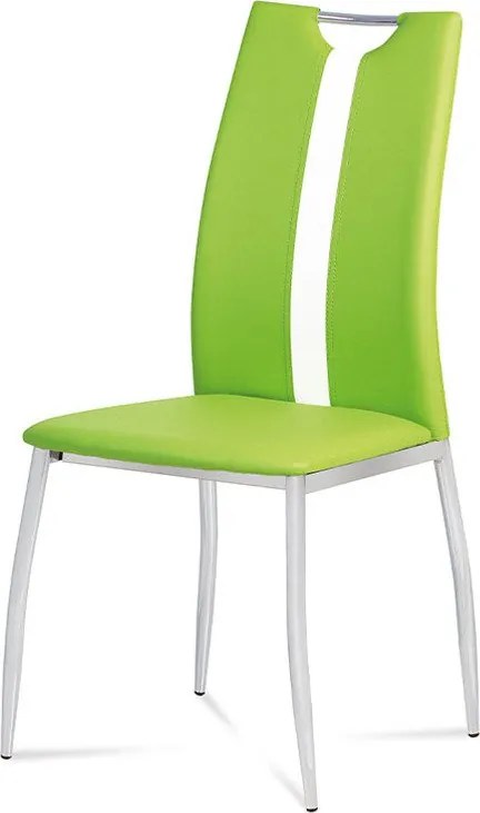 Autronic Jídelní židle koženka zelená / chrom AC-1296 LIM