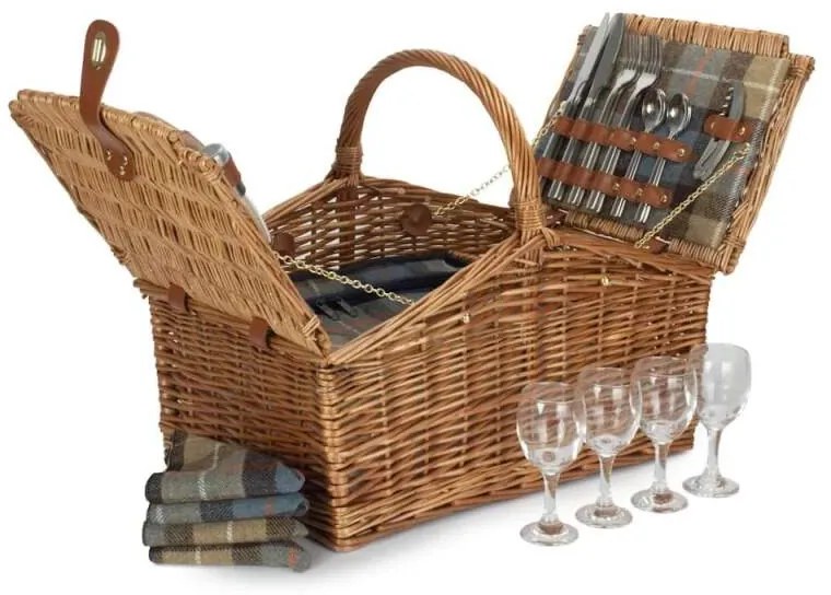 Willow Direct Piknikový koš COUNTRY proutěný pro 4 osoby