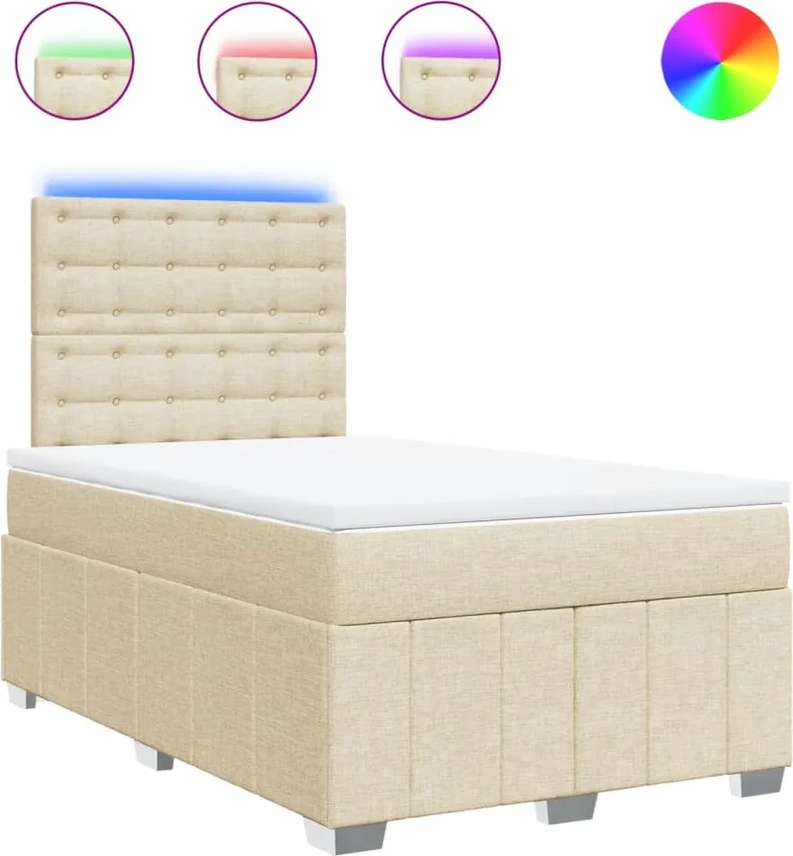 Box spring postel s matrací krémová 120x190 cm textil 3293926