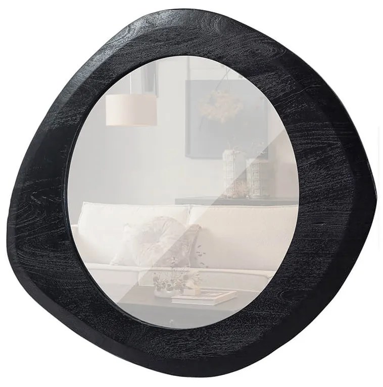 Nástěnné zrcadlo selenco 70 x 60 cm černé MUZZA