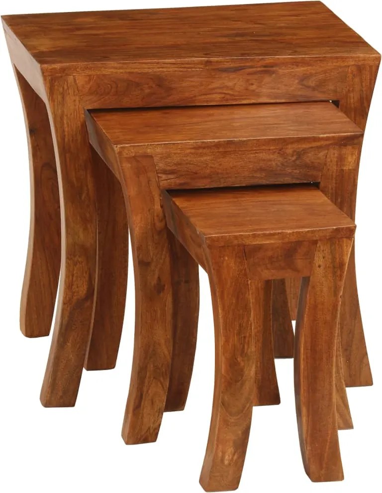 Sada hnízdových stolků 3 ks masivní akácie 50x35x50 cm hnědá 246101