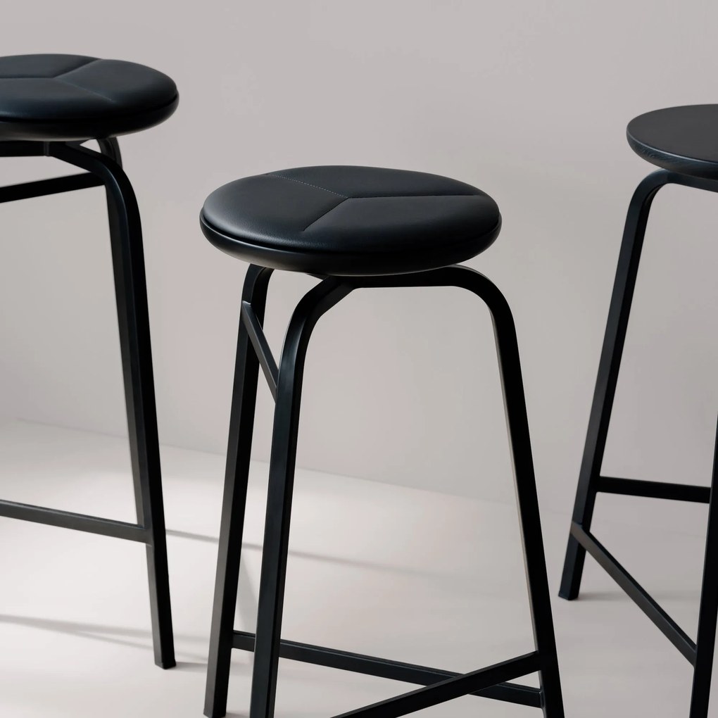 NORTHERN Barová židle Treble Stool, Black, Leather