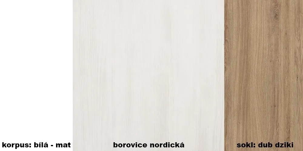 Royal - dolní skříňka D601D - LEVÁ - borovice nordická