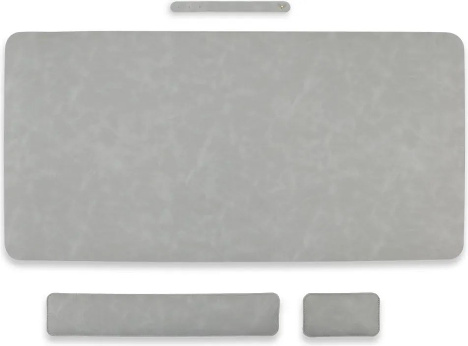 Podložka na stůl 80 × 40 cm s opěrkami zápěstí - 3-dílná sada - světle šedá