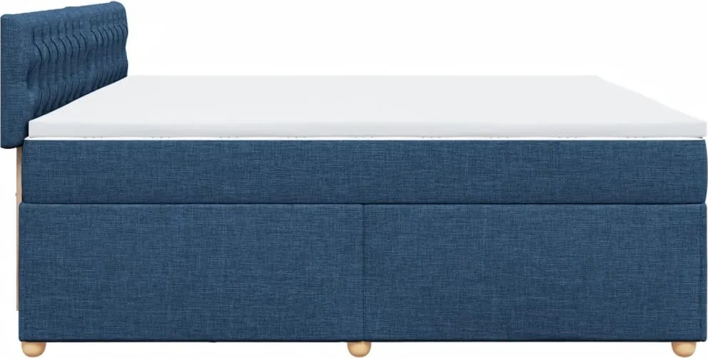 Box spring postel s matrací modrá 200x200 cm textil 3289100