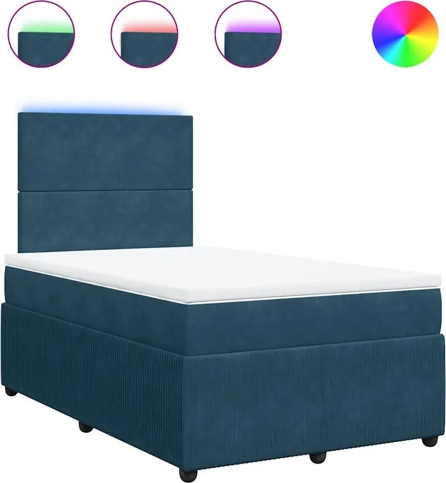 Box spring postel s matrací modrá 120 x 190 cm samet 3294584
