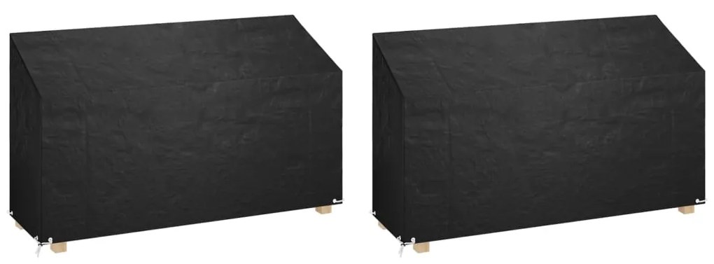 Plachty na zahradní lavice 2 ks 12 oček 210 x 70 x 70/88 cm PE 3155392