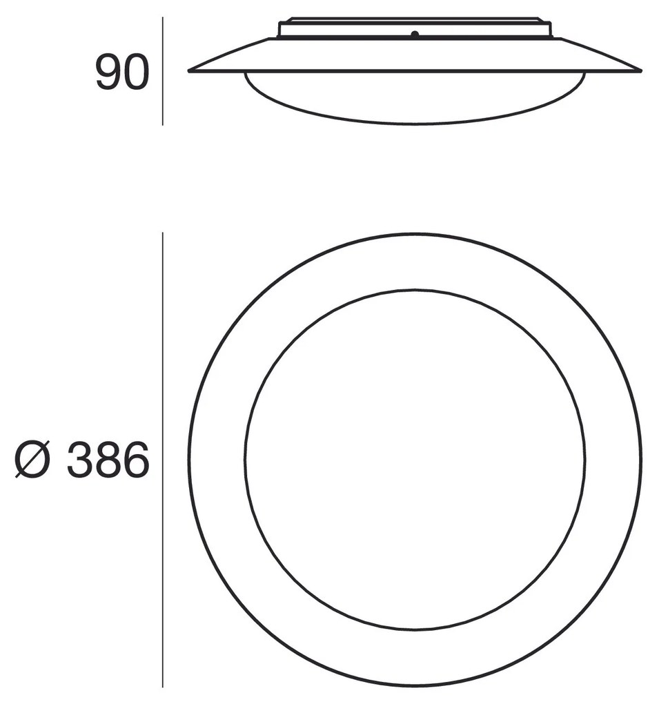 Linea Light Crew_1, stropní svítidlo s bronzovým límcem, 17W LED 3000K, prům. 38cm