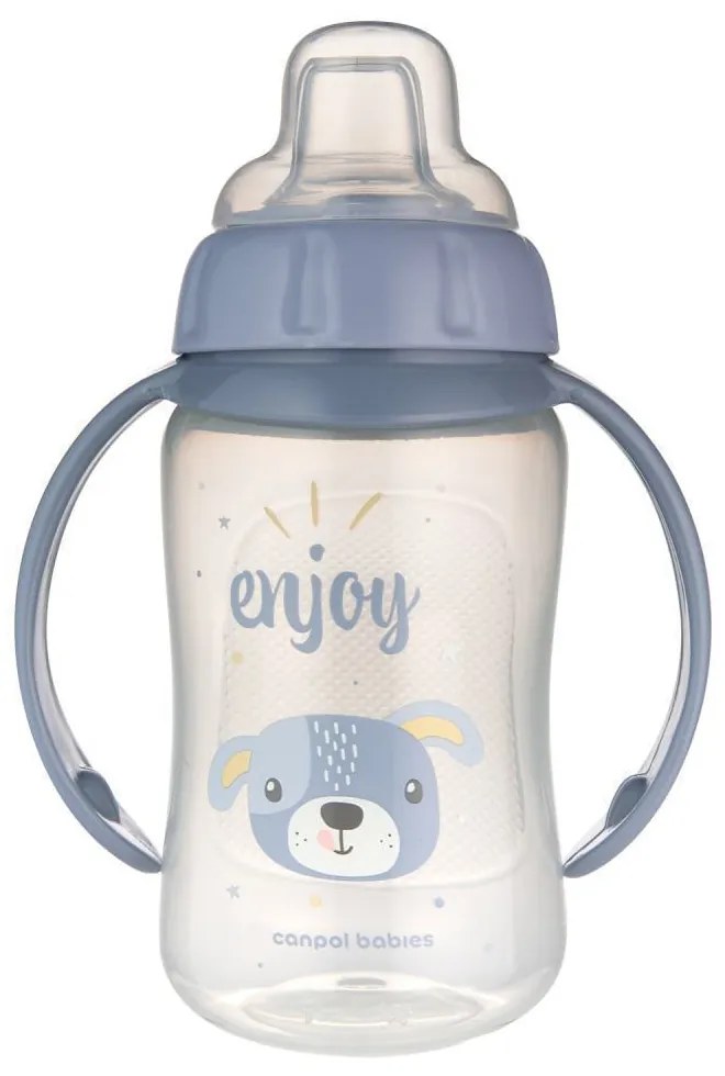 Canpol babies Hrneček tréninkový Cute Animals se silikonovým pítkem 320 ml Pejsek