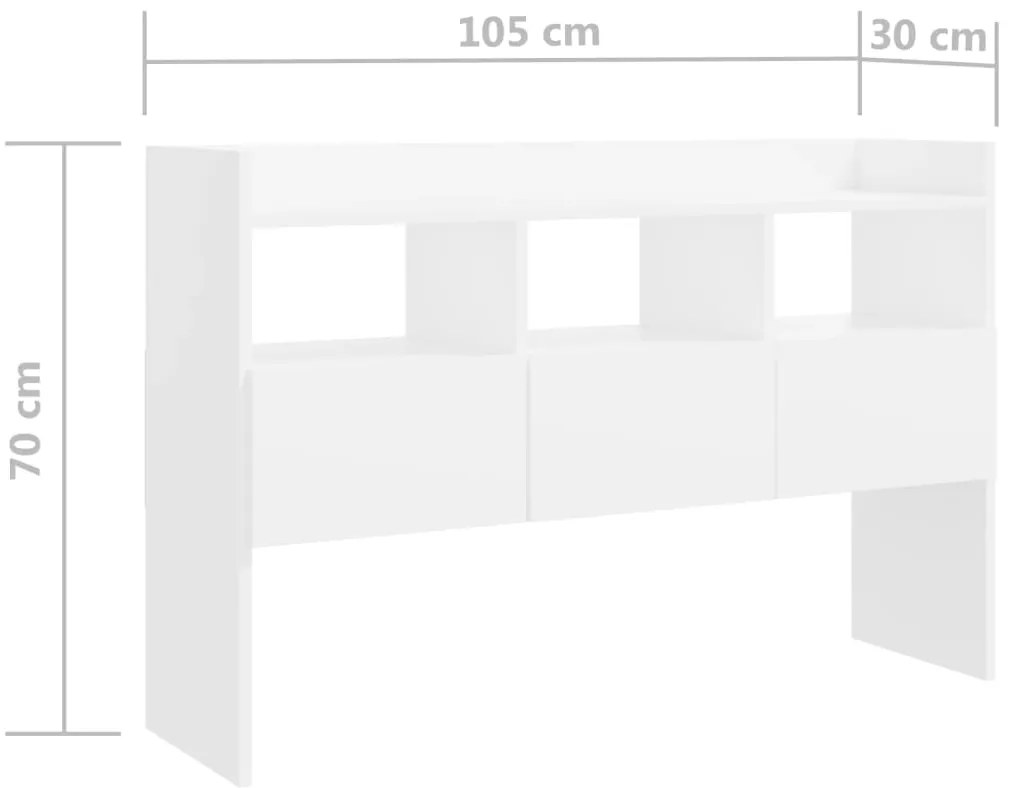vidaXL Marketos Příborník bílý 105 x 30 x 70 cm kompozitní dřevo
