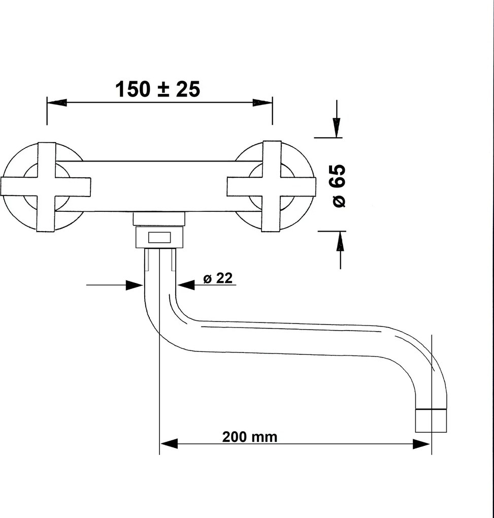 Sapho Trax umyvadlová baterie nástěnná 150 mm chrom 606