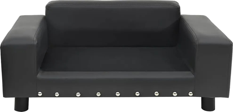 Pohovka pro psy tmavě šedá 81 x 43 x 31 cm plyš a umělá kůže 171044