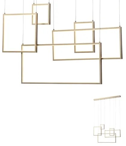 Redo 01-2317 - LED Stmívatelný lustr na lanku PLANA LED/80W/230V zlatá