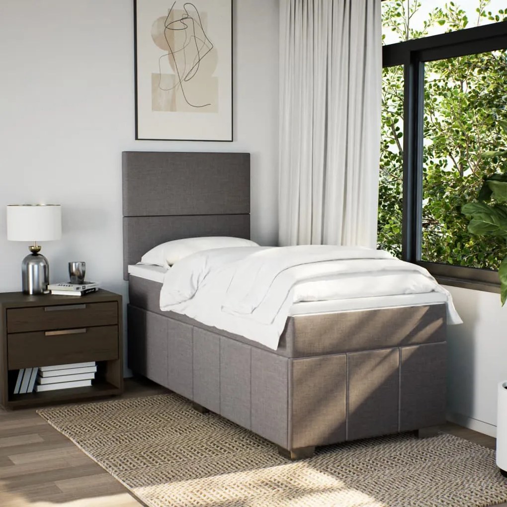 Box spring postel s matrací taupe 100 x 200 cm textil 3293876