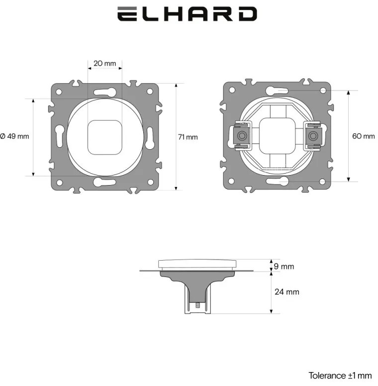Elhard Kabelová vývodka Rondo, černá RD3065B