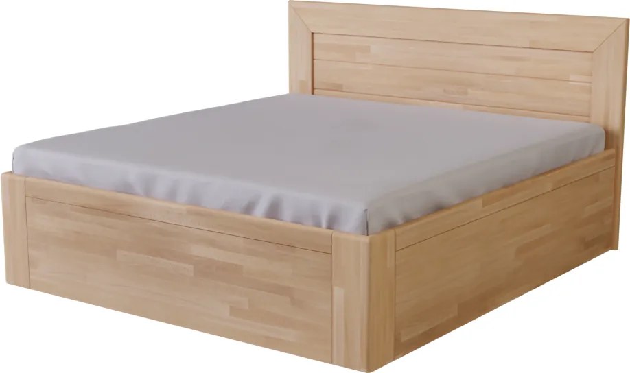 Solwo Design Masivní postel SALSA - BOX Dřevo a odstín oleje: BUK Cink - Olejování přírodní, Rozměr spací plochy: 140x200