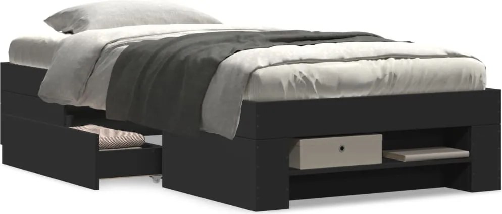 Rám postele černý 75 x 190 cm kompozitní dřevo 3295528