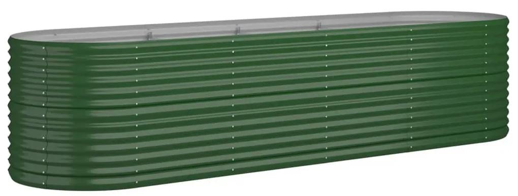 vidaXL Vyvýšený záhon práškově lakovaná ocel 296x80x68 cm zelený