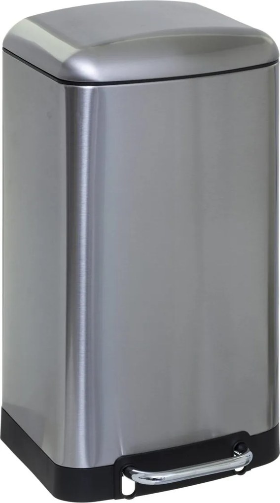 Kovový koš na odpadky, 30L, stříbrný