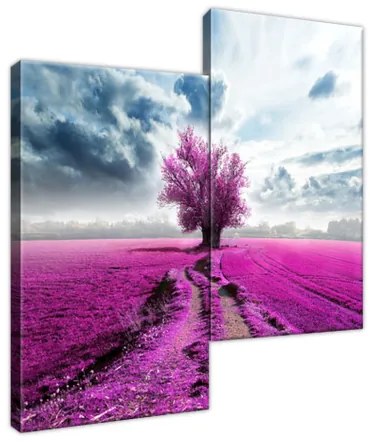 Tištěný obraz Strom na fialovém poli 60x60cm 2034A_2J