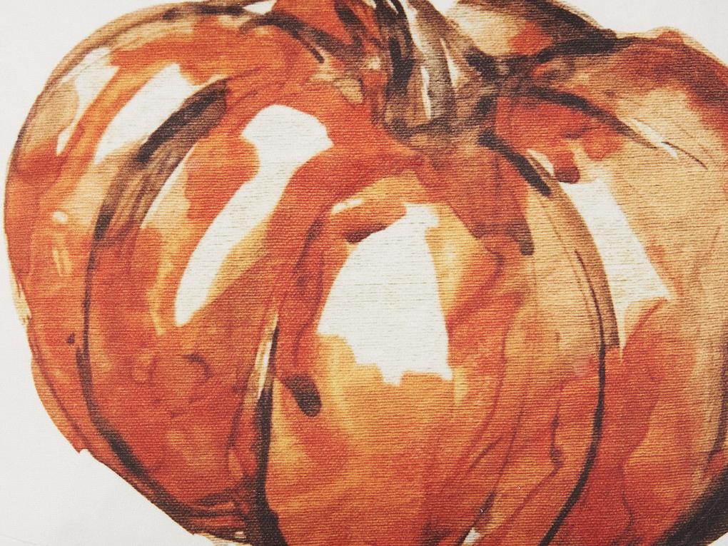 Sametový polštář motiv dýně 45 x 45 cm béžový/oranžový CURBITA Beliani
