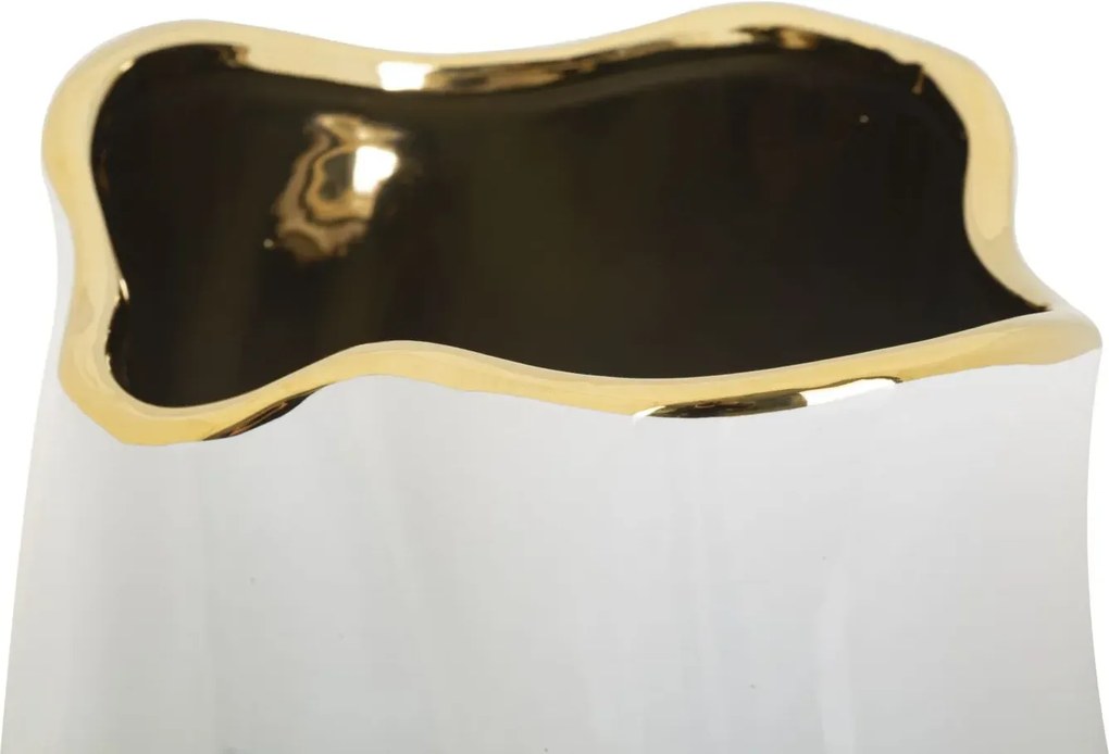 Váza Lux 35 cm zlatá/bílá