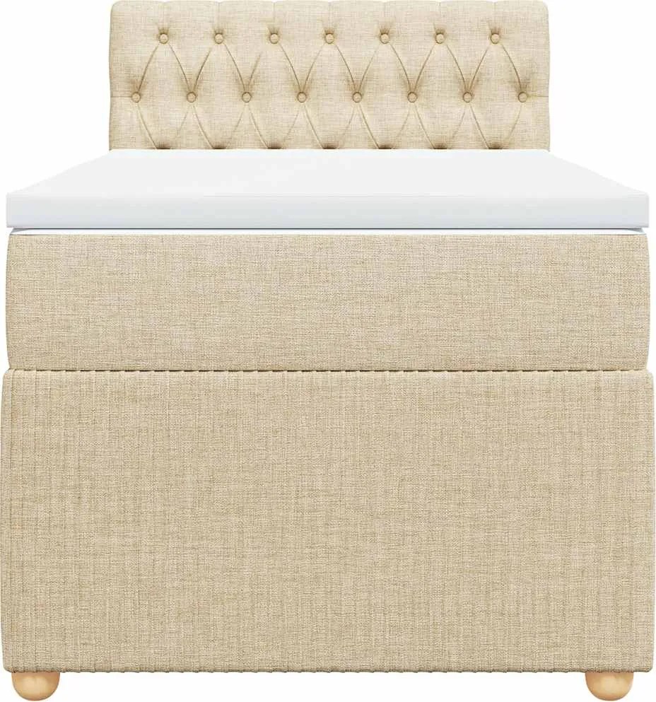 Box spring postel s matrací krémová 90x200 cm textil 3287351