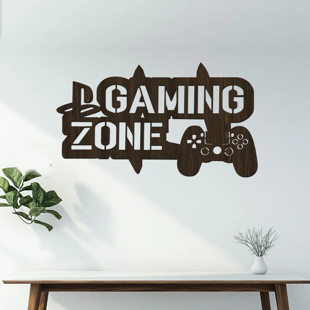 dřevo života Dřevěná dekorace GAMING ZONE Zvolte rozměr (cm): 80x46, Zvolte barvu dekoru: Ořech