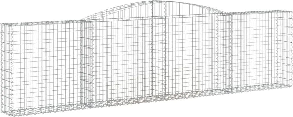 Klenuté gabionové koše 6 ks 400x30x100/120cm pozinkované železo 3146870
