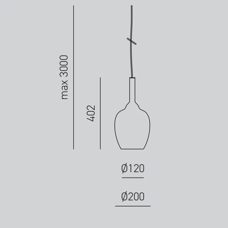 Designové závěsné svítidlo Gea Luce Ofelia S/10 Barva skla: Transparentní modré sklo, Barva montury: Mosaz