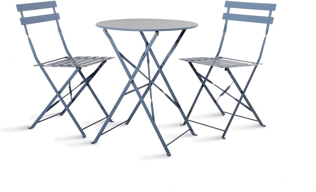 Garden Trading Zahradní set stolku s židlemi Dorset blue, modrá barva, kov