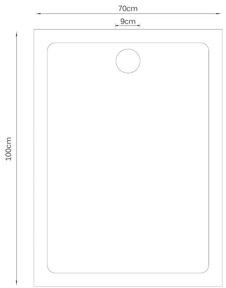 Obdélníková ABS sprchová vanička - bílá | 70x100 cm