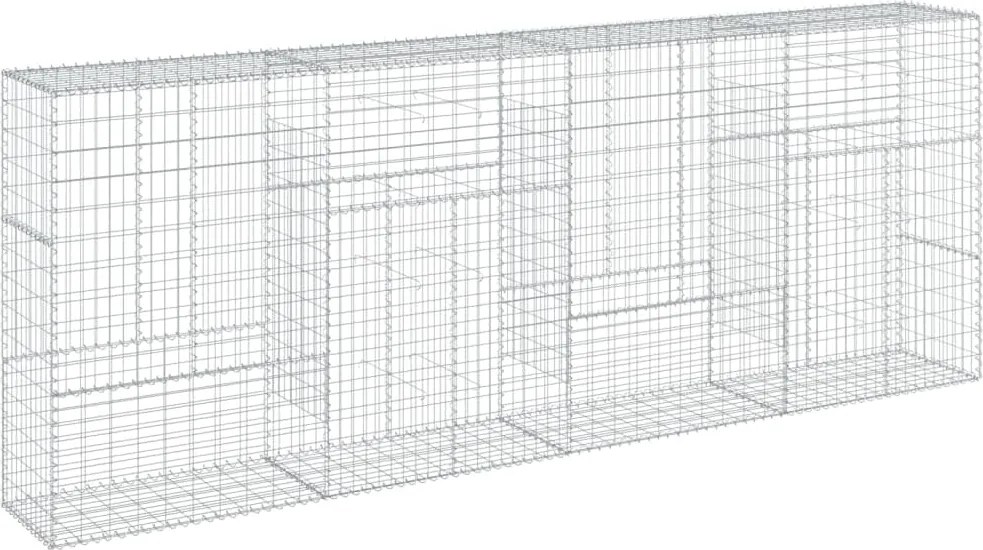 Gabionový koš s víkem 400 x 50 x 150 cm pozinkované železo 3295157
